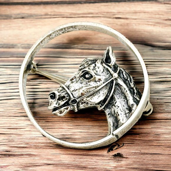 Beau Sterling | Jewelry | Vintage Beau Sterling Horse Head Brooch ...